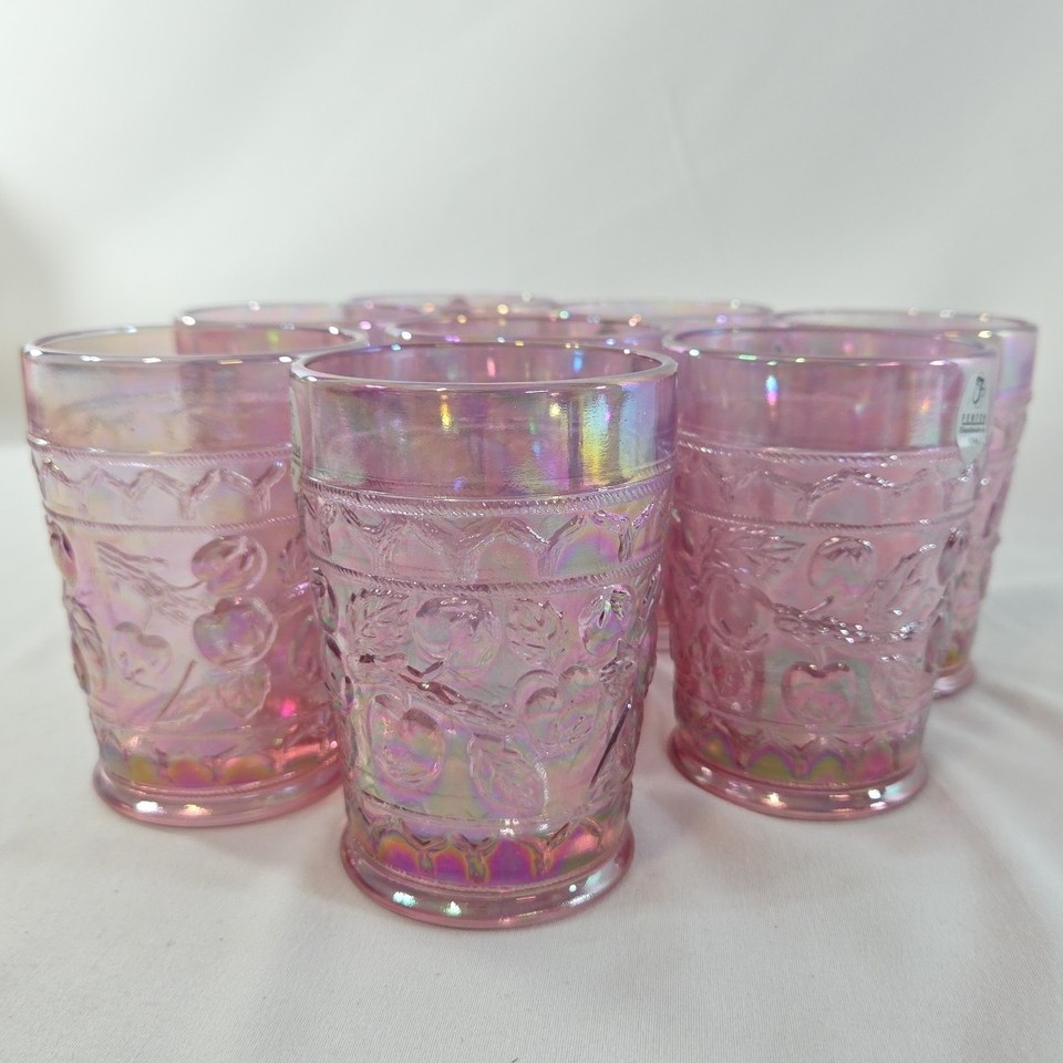 Vintage Northwood Carnival Glass Tumbler Cup Apple Tree by Fenton - Set ...