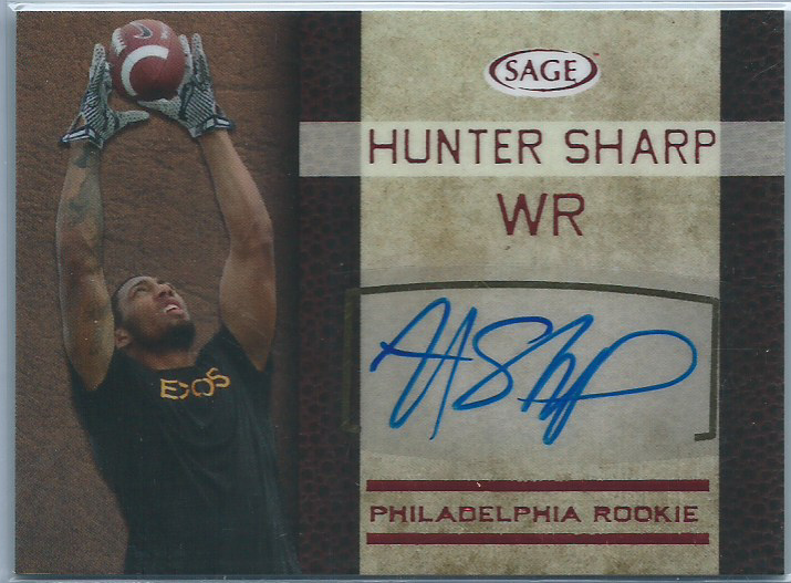 Hunter Sharp 2016 Sage Autographed Red Rookie Autograph Card #SA40 AUTO ...
