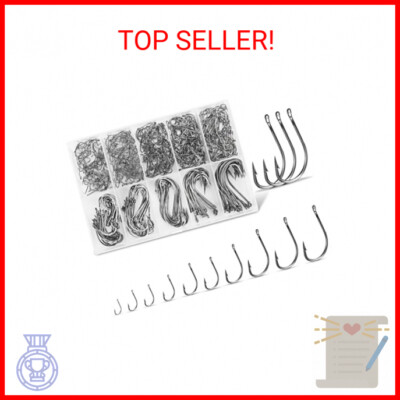 Carbon Steel Fishing Hooks 500 Pcs, Circle Hooks Assortment for ...