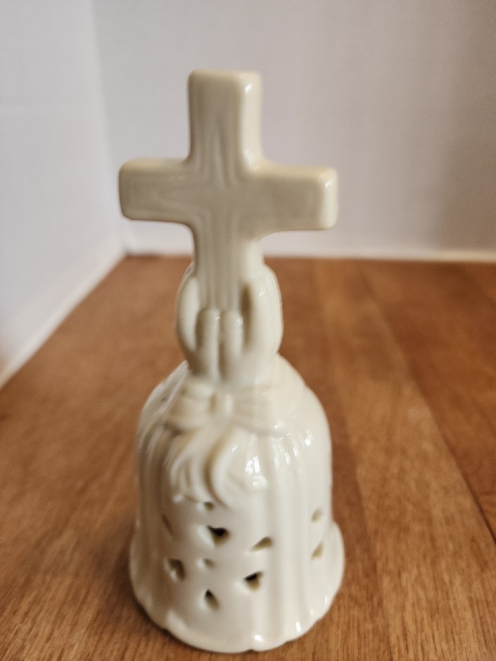 Giftco Porcelain Dinner Bell Ivory Cross with Praying Hands | eBay