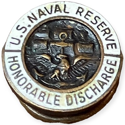 WWII US Naval Reserve Honorable Discharge Enamel Lapel Badge | eBay
