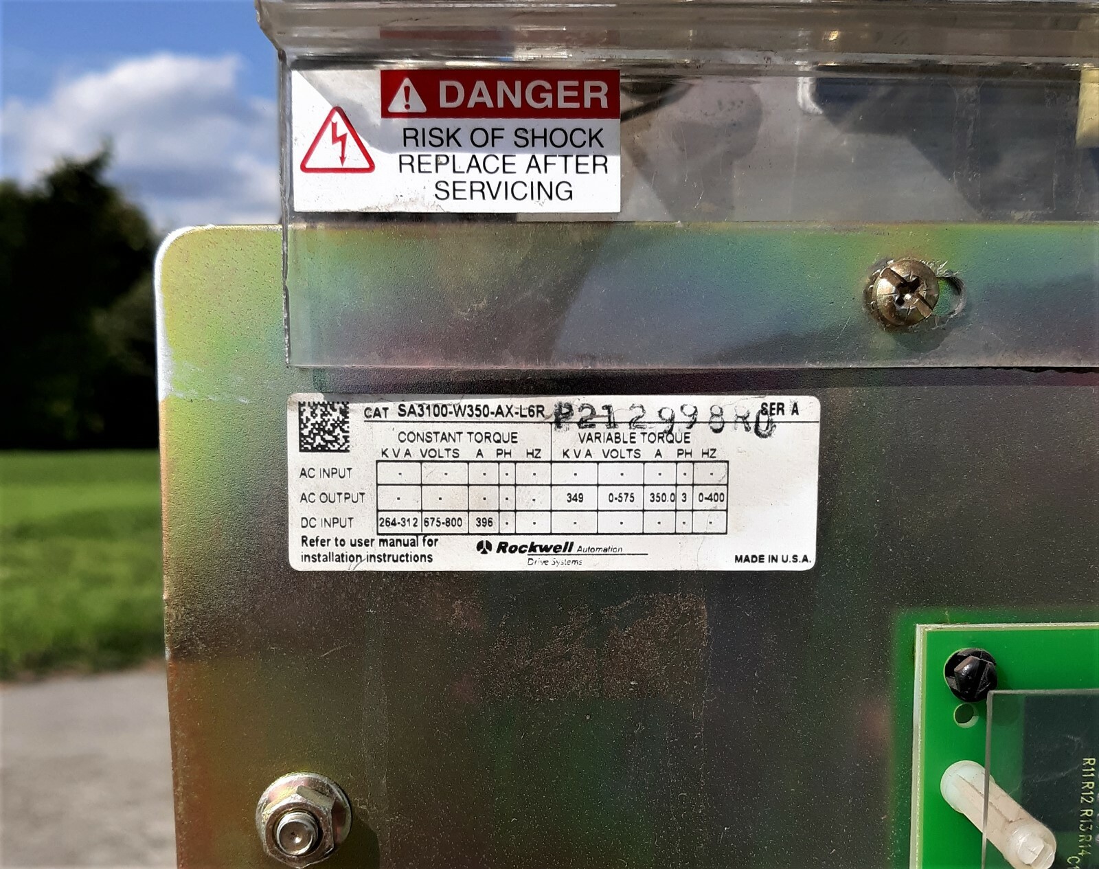 Rockwell Automation SA3100-W350-AX-L6R Power Module DC Common Bus 350HP ...