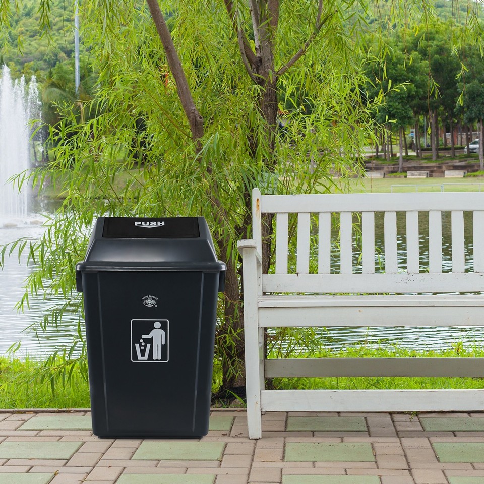 Idotry 18 Gallon Trash Can Plastic Kitchen Garbage Bin w/ Swing-Top ...