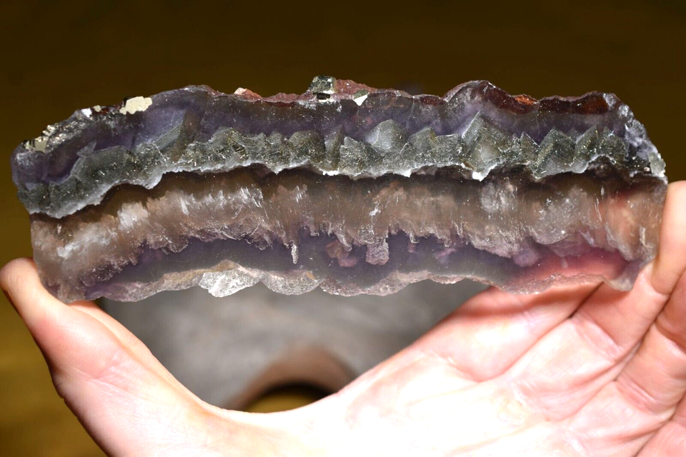 Fluorite With Pyrite & Barite Inclusions Polished Slab From Inner ...