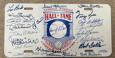 (22) Baseball Hall Of Famers Multi-Signed Souvenir Cooperstown License ...
