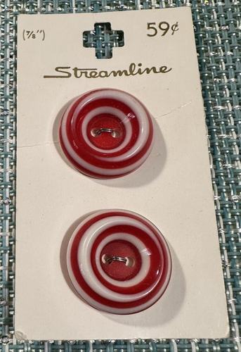 Streamline Buttons "Candy Cane" Red/White Size 7/8" Vintage-Estate ...