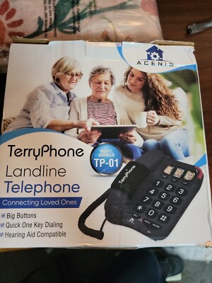 Acenis TerryPhone Big Button Telephone Handset White Landline | eBay
