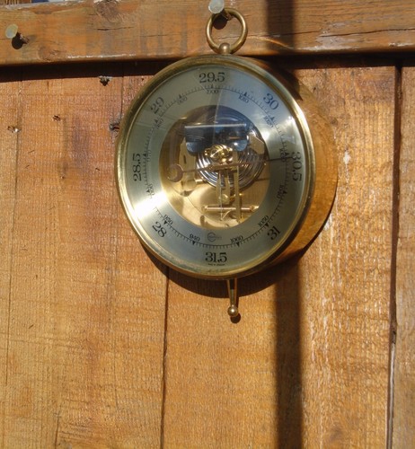VINTAGE BARIGO BAROMETER GERMANY BRASS CASE + GLASS + WORKING FREE ...