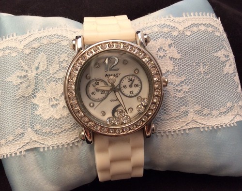 Ashley Princess Bling Bling Jelly Rubber Ladies & Girls White Watch ...