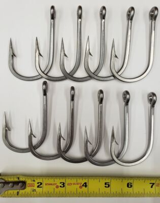 Mustad A7732SS Big Game Southern Tuna StainS Steel Forged Shrt Barb 10/ ...