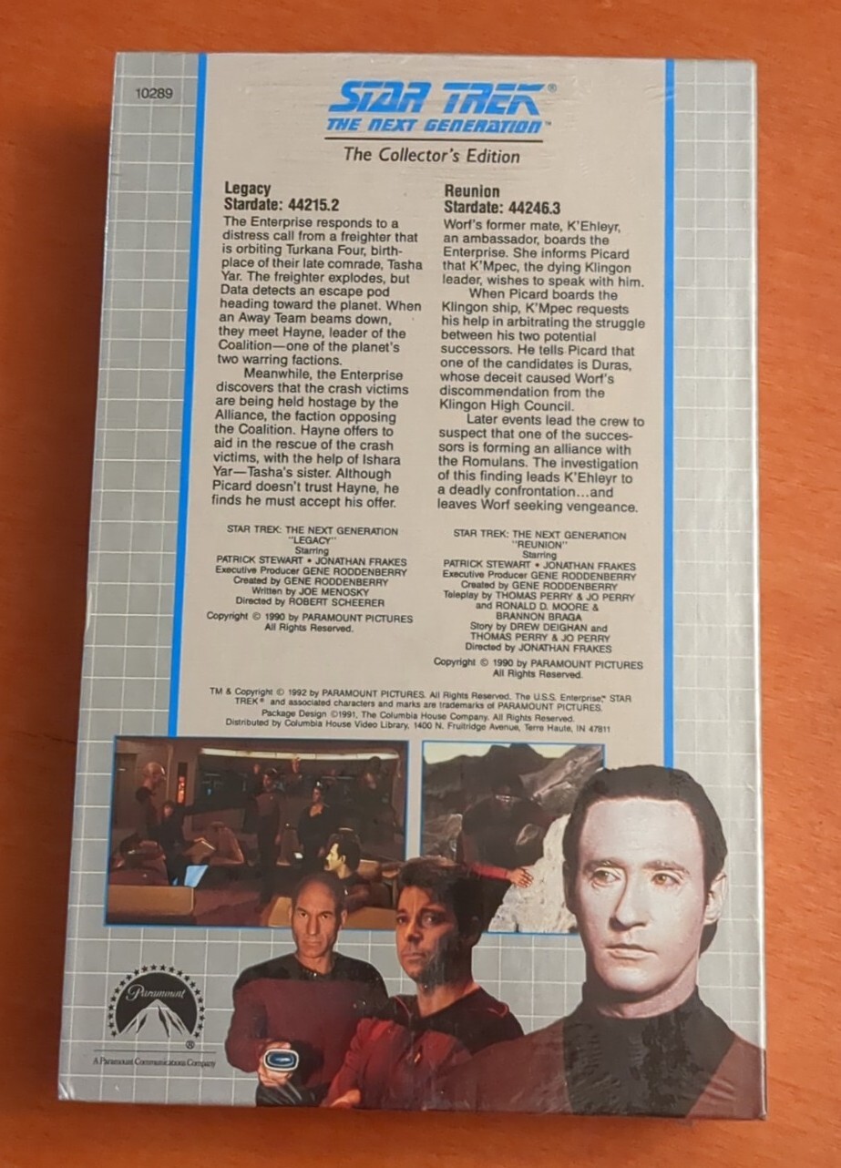 Star Trek The Next Generation VHS Legacy Reunion Patrick Stewart ...