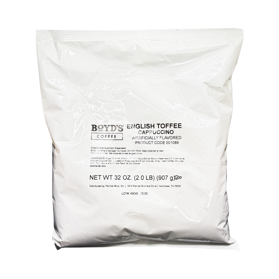 Boyd's English Toffee Cappuccino Mix - 3 x 2lb Bags - Powdered Coffee ...