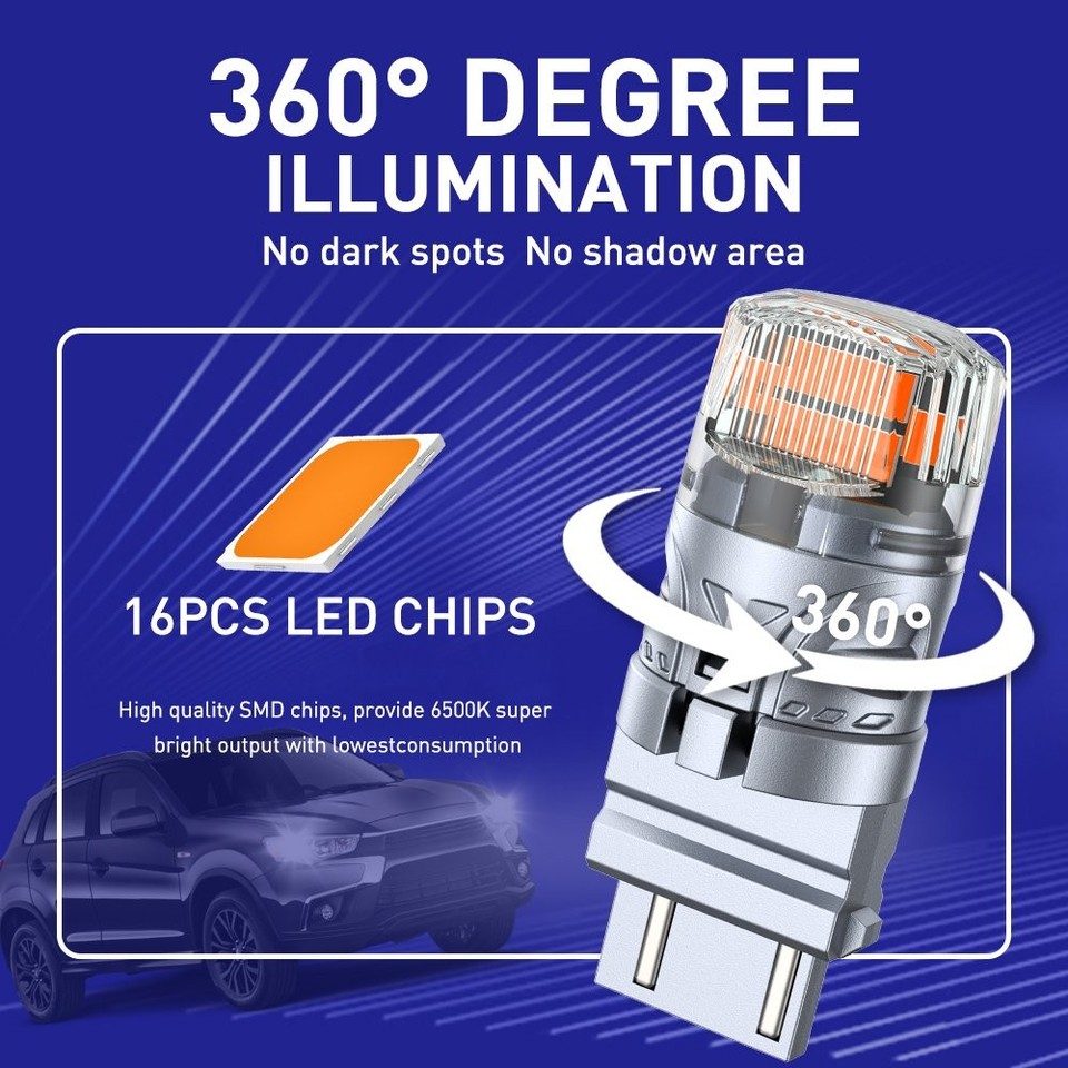 2X AUTOONE BRS Series 3157/3156 Golden Yellow Light Bulbs Even 360 ...