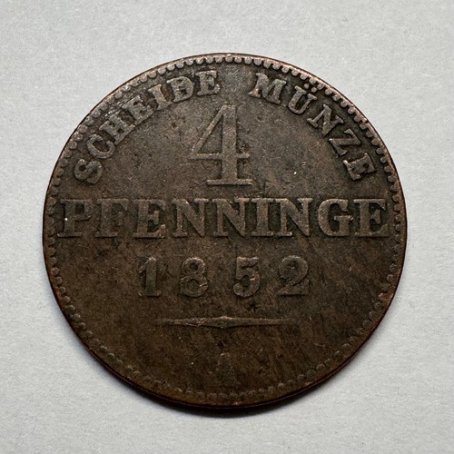 1852 Prussia German States 4 Pfennigs - Beautiful Coin - #B-033 | eBay