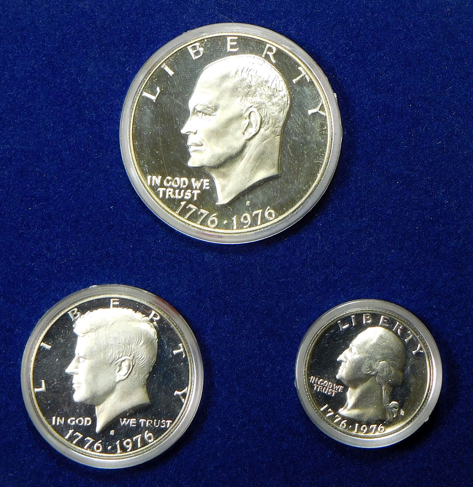 1776-1976-S U.S. Mint Bicentennial Silver Proof 3-Coin Set - OGP | eBay