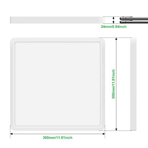 12 Inch Square Led Ceiling Light 24w 5000k Daylight Super Bright ...