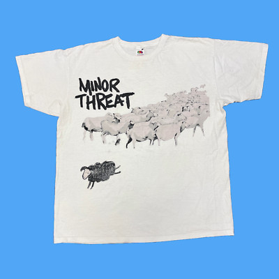 Vintage Minor Threat Shirt XL White Tour Concert Hardcore Punk Band Tee ...