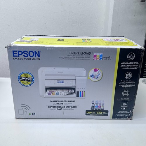 Epson EcoTank ET-3760 All-in-One Supertank Printer-Ink Included ...