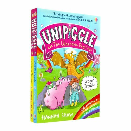 Unipiggle Collection 2 Books Set by Hannaw Shaw Dragon Trouble, Unicorn ...