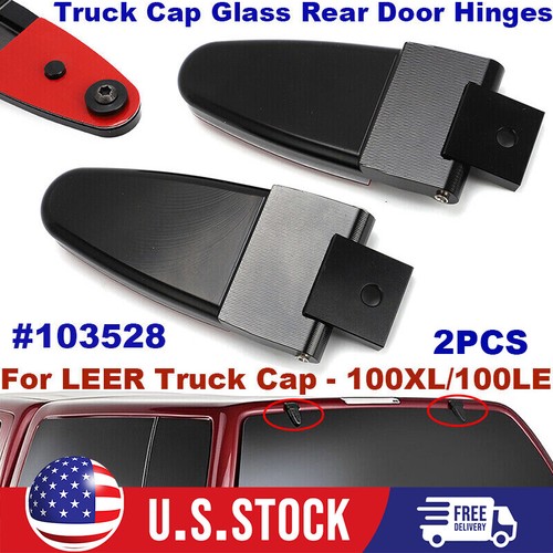 For Truck Cap LEER 2 All Glass Rear Door Hinges & hardware 103528 ...