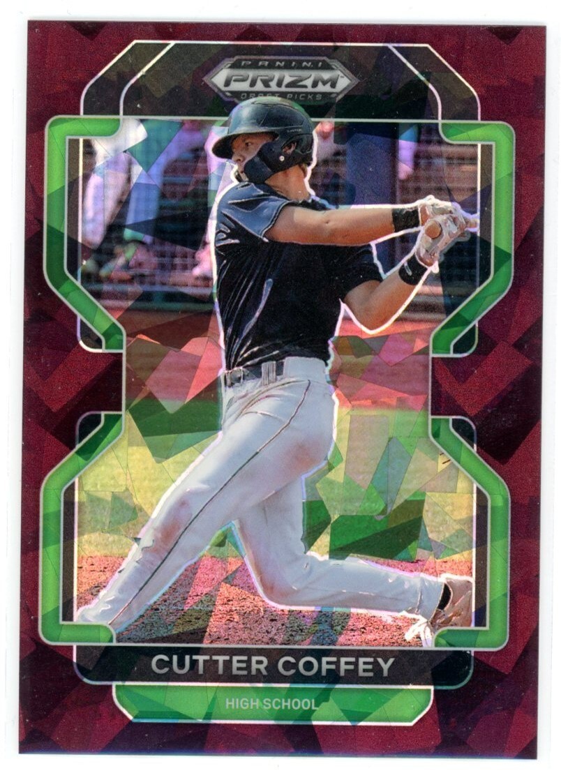 CUTTER COFFEY 2022 PANINI PRIZM DRAFT PURPLE ICE REFRACTOR SP /23 RED ...