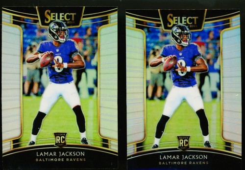 (2) 2018 Panini Select Prizm Lamar Jackson Concourse Rookie Card RC #70 ...