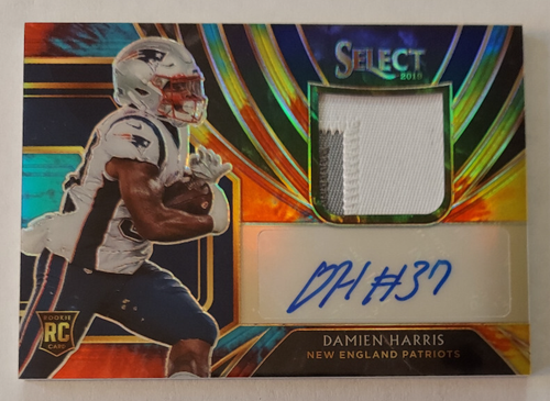 Damien Harris 2019 Select ROOKIE Signature JERSEY PATCH AUTOGRAPH Tie ...