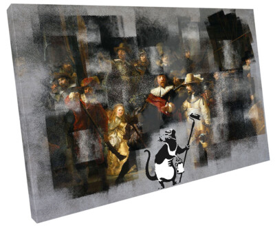 Night Watch Banksy Painter Urban SINGLE TOILE murale ART Photo Print | eBay