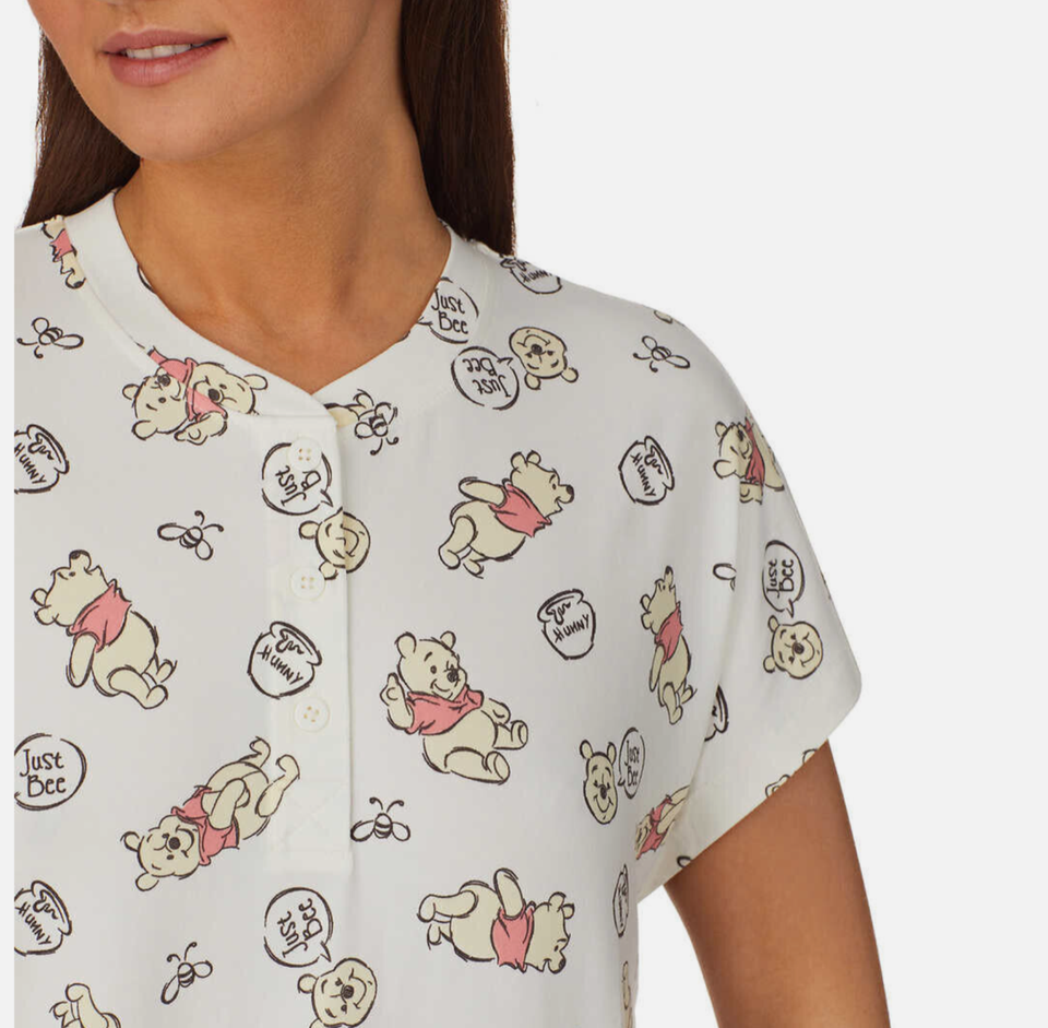 Disney Winnie the Pooh Bear Nightgown Pajama Sleep Shirt Set Women ...