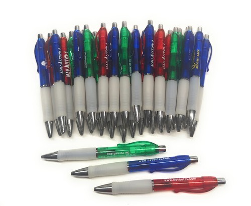 30ct Bulk Lot GEL INK Misprint Click Pens: Thick Barrel Rubber Grip ...