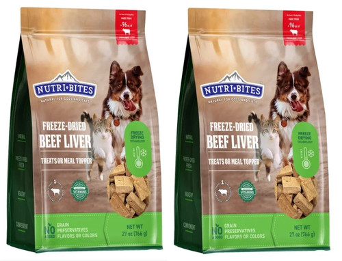 Canature NutriBites Freeze Dried Beef Liver, Dog and Cat Treat 27oz, 2 ...