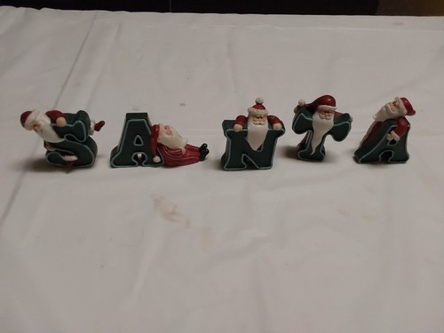 SANTA Folk Art Resin Holiday Christmas Figurine Message Blocks | eBay