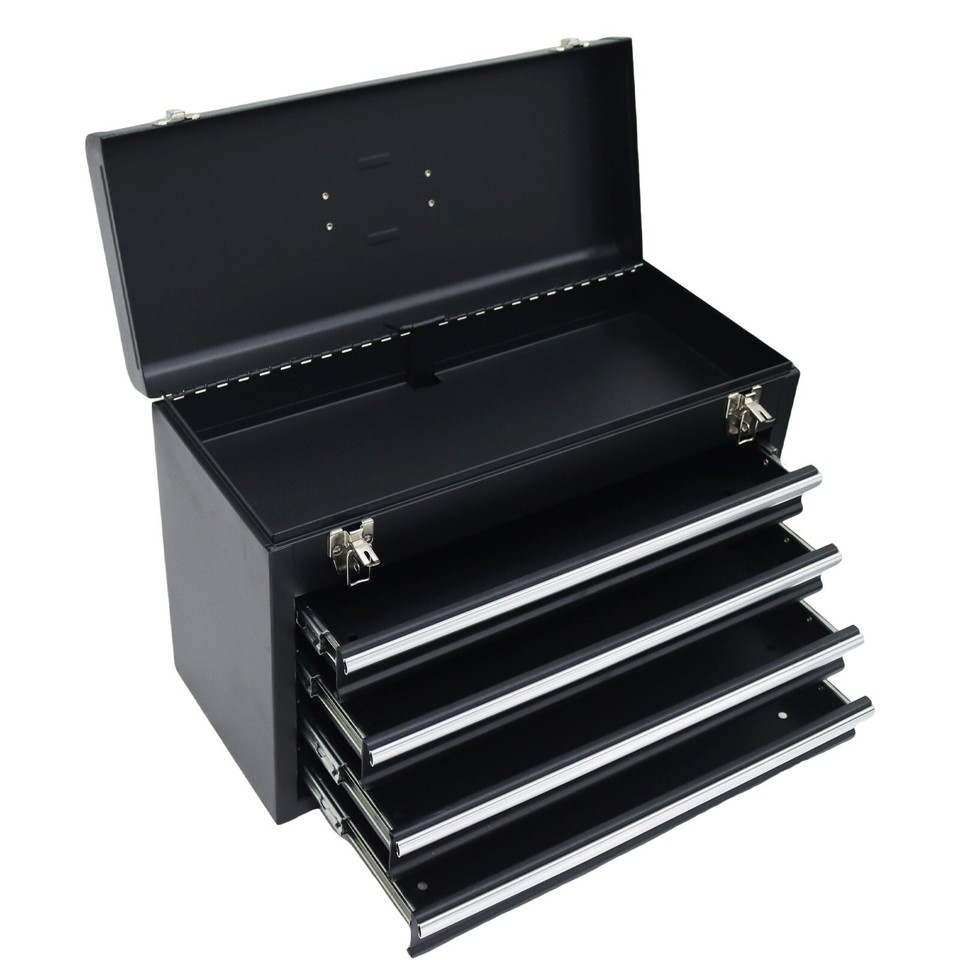 4 Drawers Portable Tool Box Hardware Storage Box Cabinet with Locking ...