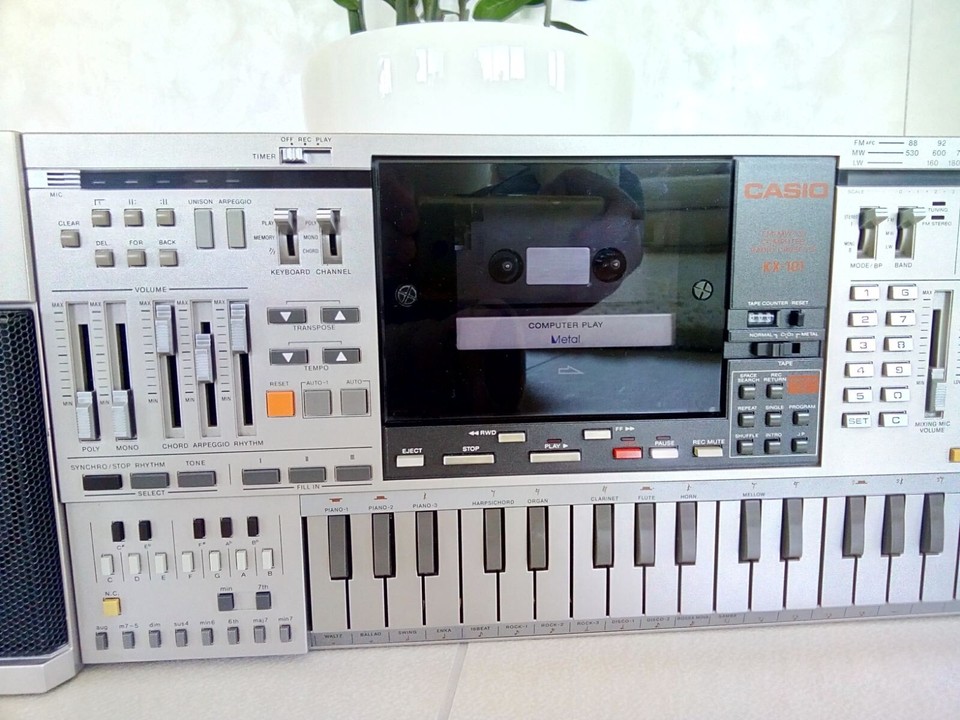 CASIO KX-101 RaRe Vintage Stereo Cassette Boombox Organ Combo Synth ...