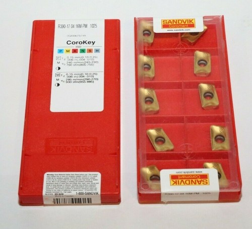 R390 17 04 16M-PM 1025 SANDVIK *** 10 INSERTS *** GENUINE FACTORY PACK ...