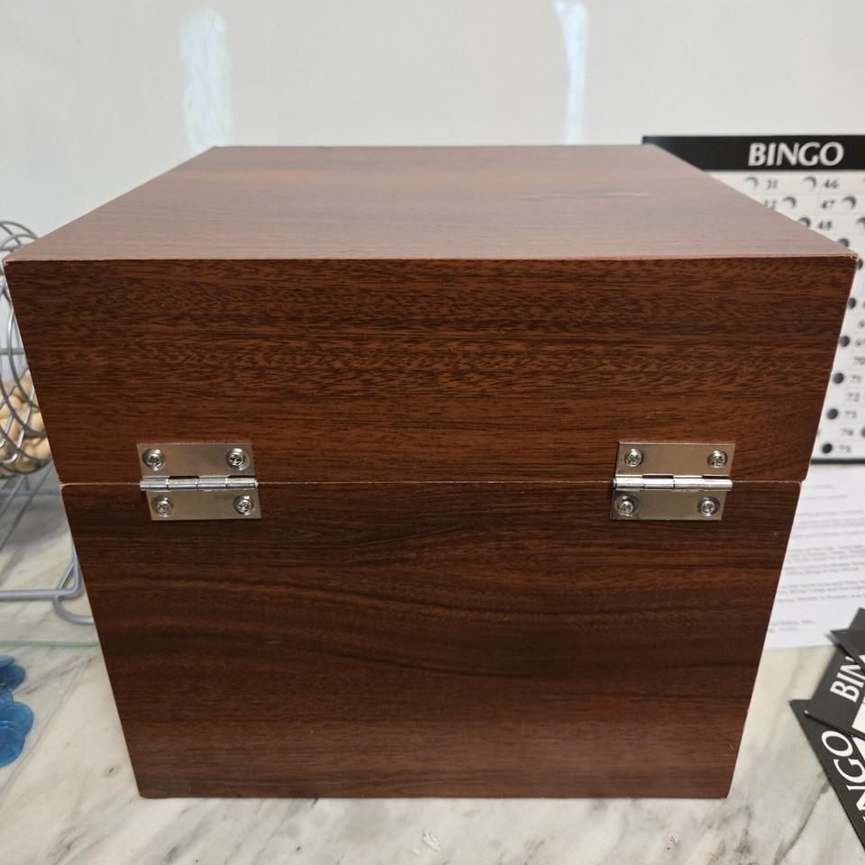 Bingo Game Spinner Set w/ Balls Cards Storage Box Complete Set Vintage ...