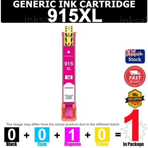 1x 915XL 915 Magenta Generic Ink Cartridge For HP 8010 8012 8020 8022 ...