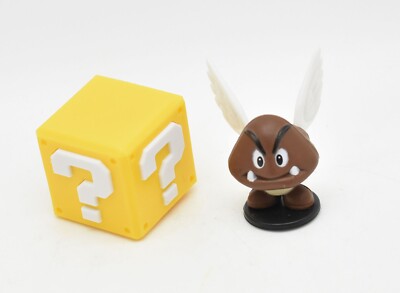 Super Mario Bros Flying Goomba With Question Mark Block 1.5" PVC Figure ...
