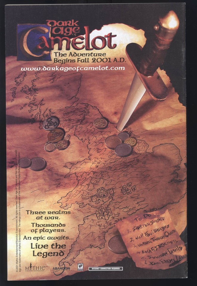 DARK AGE OF CAMELOT #1 COMIC BOOK QUESTING JOURNAL DC EXTREME SPONSOR ...