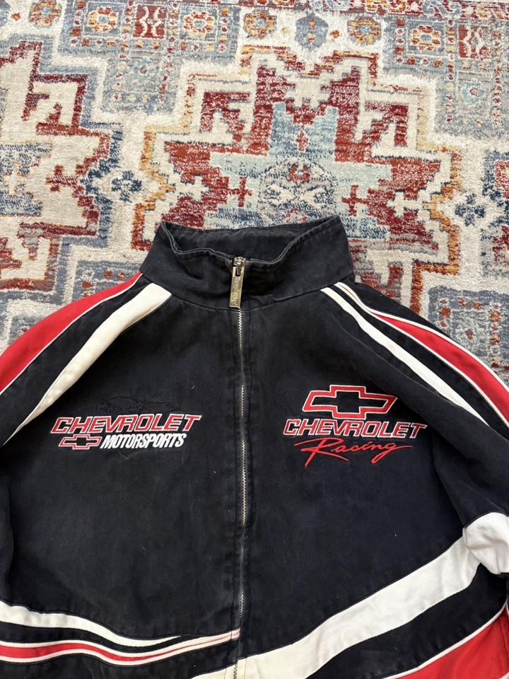 Vintage Chevrolet Racing Big Logo Jacket F1 90s USA Men Size L Black | eBay