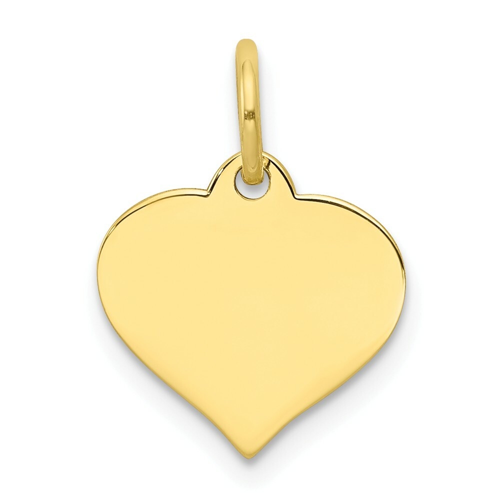10k 10kt Yellow Gold Heart Disc Charm PENDANT 17 mm X 12 mm | eBay