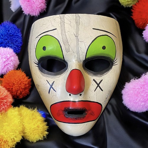 Green Eyeshadow Creepy Clown Halloween Face Mask #6 Ooak Costume Custom ...