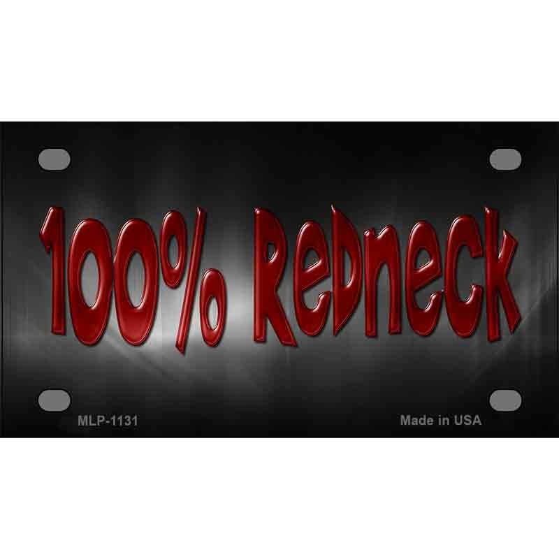 100% Redneck Novelty Mini Metal License Plate Tag | eBay