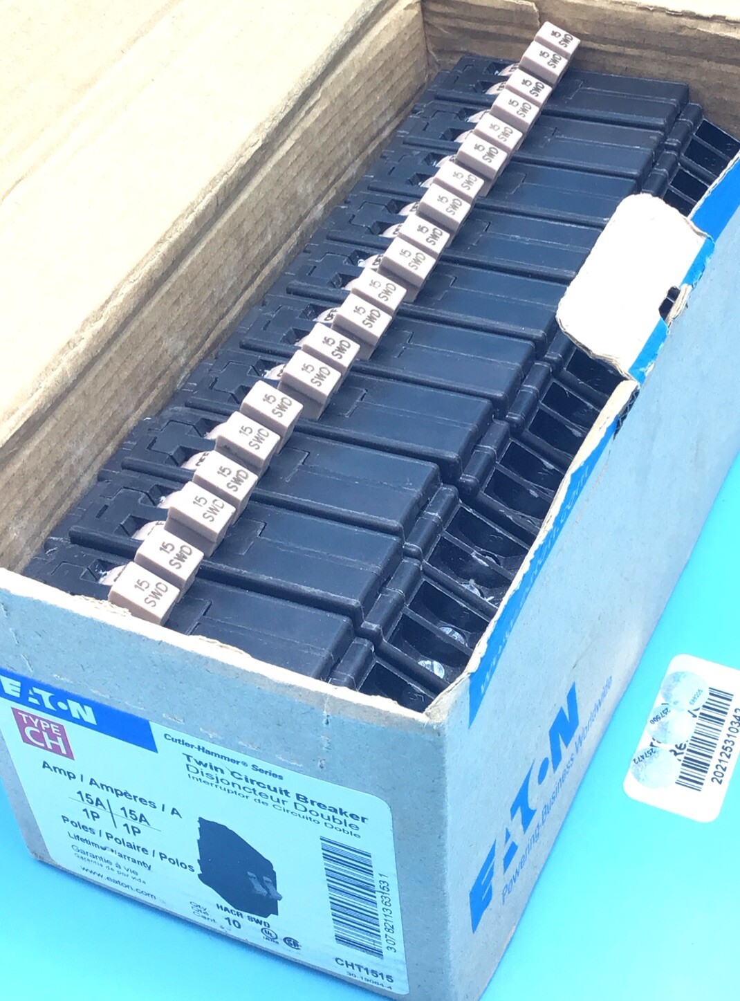 One (1) Circuit Breaker Eaton Cutler Hammer CHT1515 15/15 Amp Two 1 ...