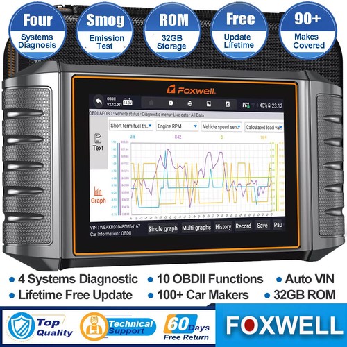 FOXWELL OBD2 Scanner Car Check Engine Transmission ABS SRS Automotive ...