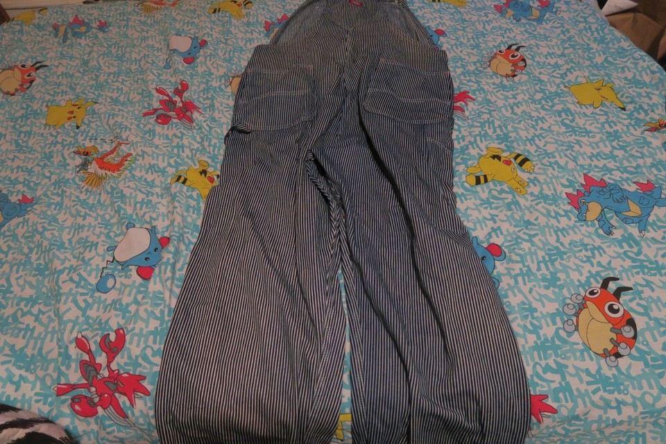 Dickies Railroad Conductor Overalls 44 Bibs Work Carpenter Mens Hickory ...