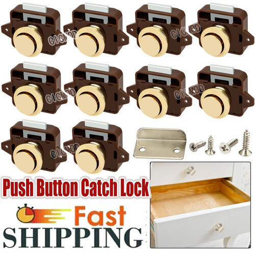 10x Push Button Drawer Cupboard Caravan RV Cabinet Catch Latch Knob ...
