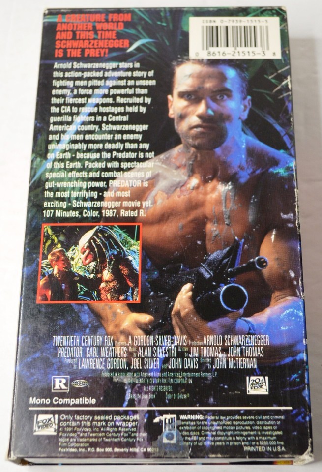 1991 PREDATOR VHS TAPE STARRING ARNOLD SCHWARZENEGGER | eBay