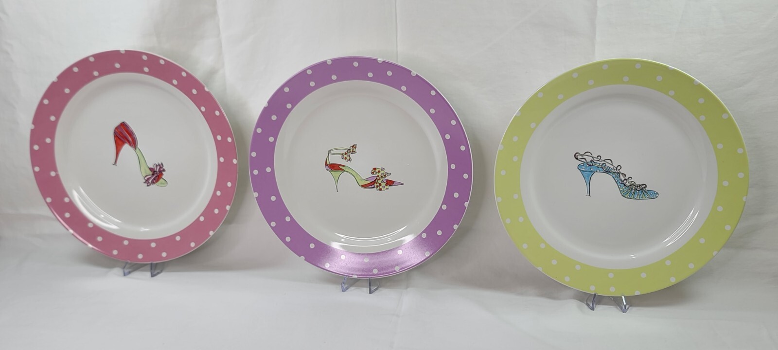 ROSANNA LUNCHEON PLATES HIGH HEEL PARTY SHOES POLKA DOT RIMS - SET OF 3 ...