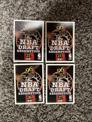 1996 Topps NBA Draft Redemption Card Lot Unredeemed Picks 22 23 26 27 ...